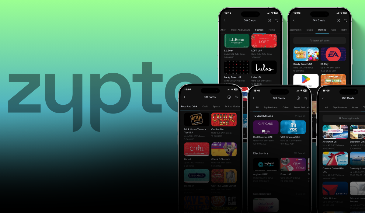 Buying Gift Cards With Crypto In Zypto App | Zypto